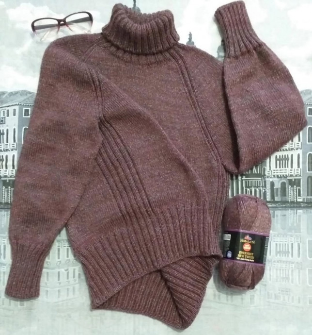 Свитер- реглан спицами